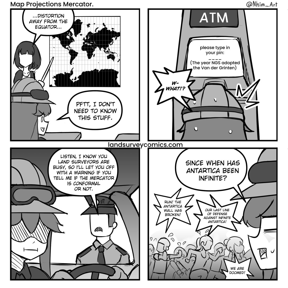 Land Survey Comics | Map Projection Mercator